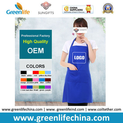 China factory OEM custom logo printing advertisment apron plain color for chefs butchers supplier