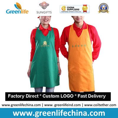 China factory OEM custom logo printing advertisment apron plain color for chefs butchers supplier