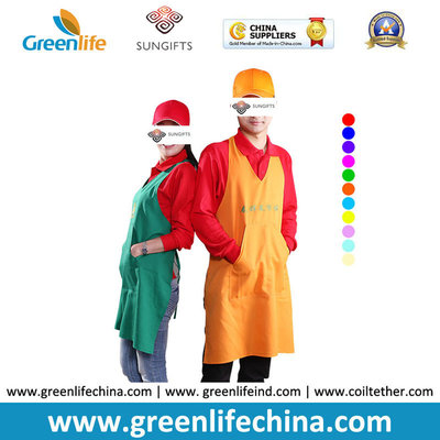 Promotional advertisement custom high quality kitchen aprons wholesale ready for logo supplier