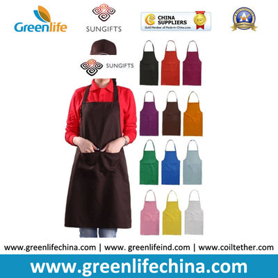 Hot sale popular red color custom advertising apron for sales promotion cheap China price supplier