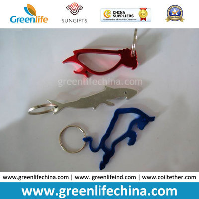 Colorful Custom Cheap Bulk Blank Aluminum Metal Beer Keychain Bottle Opener w/Key Ring supplier