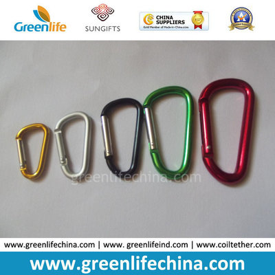 Manufacture flat D-shaped mini carabiner orange/green/red/black/yellow color cheap price supplier