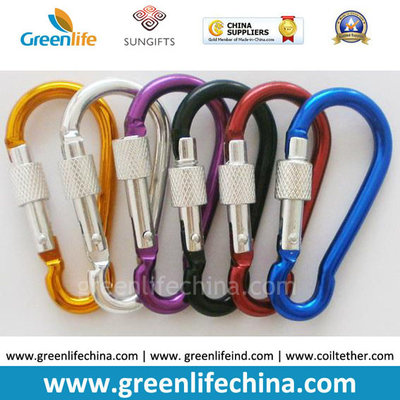 Cheap metal carabiner in various shapes in various colors hot selling standard holder hook supplier