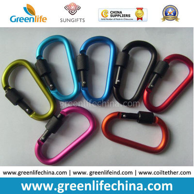 High quality flat aluminum hooks standard D shape colorful carabiners factory price supplier