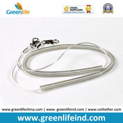 Heavy Duty High Pulling Wire Inside Plastic Spring Coiled Lanyard supplier