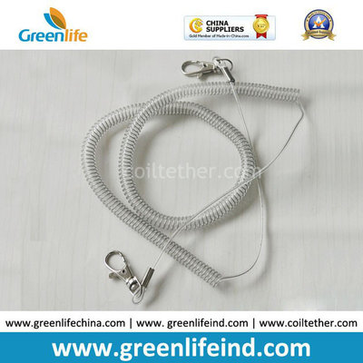 Heavy Duty High Pulling Wire Inside Plastic Spring Coiled Lanyard supplier