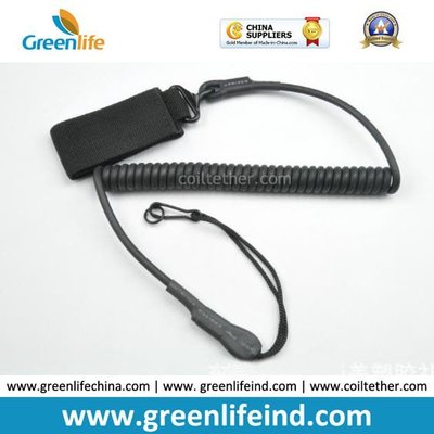 Customized Black Tactical Pistol Extended Lanyard Coiled Wire Lanyard Sling supplier