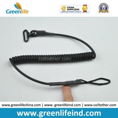 Heavy Duty Rubber Covered Wire Coiled Lanyard for Protecting Pistol supplier