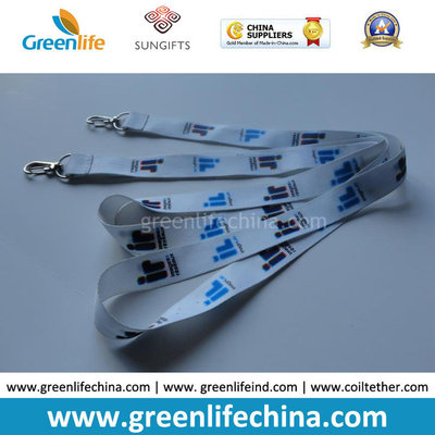 Neckwear ID Badge Safery Product White Wide Polyester Custom Printed Lanyard w/Snap Hook supplier