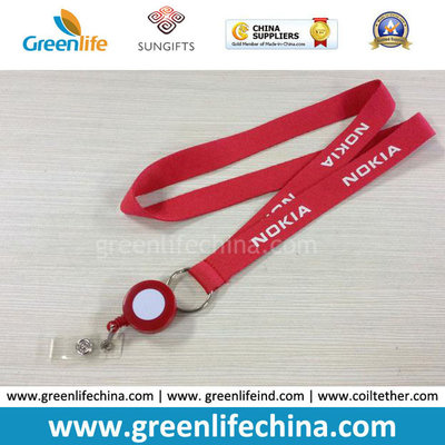 Custom Printed Silkscreen Printing Logo Working Lanyard Holder w/Leather Card Holder Combo supplier