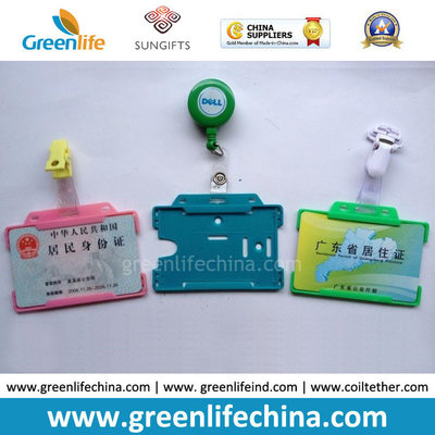 Factory Direct Sale Fasion Cheap Hard Plastic Colourful Hard ID Card/Credit Card Holder w/Badge Reel Combo supplier