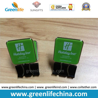 Custom Green Plastic Panel Advertismental Black Binder Office Paper Clip w/Company Logo Printing supplier