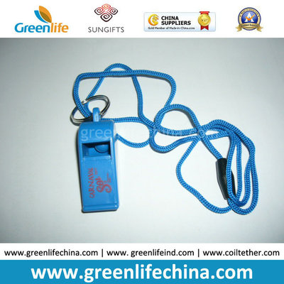 Plastic Custom Logo Printing on Whistle Top Party Whistle with Cord Cheap Promotional Gift supplier