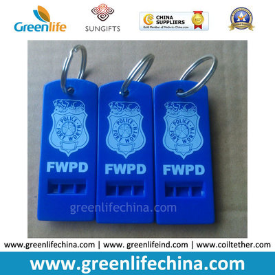 High Quality Fashionable White Flat Whistle Customized Printing w/Split Ring supplier