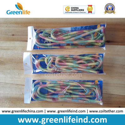 Full Color Long 10Metre Fly Fishing Anti-lost Coiled Lanyard Leashes in Polybag Packing supplier