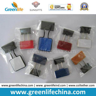 Colorful Rectangle Plastic Handle Binder Clips Ready for Company Logo supplier