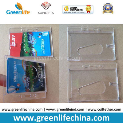 Plastic PS Material Single Horizontal Hard ID Working Badge Holders supplier