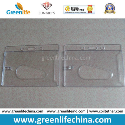 Plastic PS Material Single Horizontal Hard ID Working Badge Holders supplier