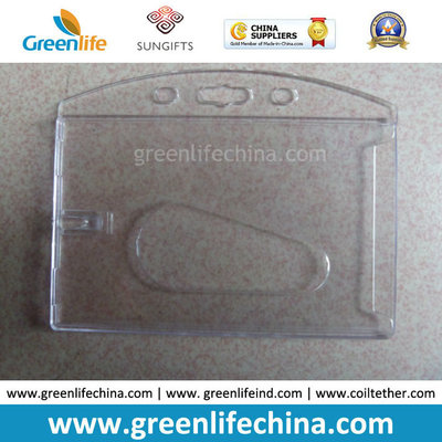 Plastic PS Material Single Horizontal Hard ID Working Badge Holders supplier