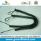 Custom Attachments Solid Black PU Covered Extendable Plastic Spiral Safety Lanyard supplier
