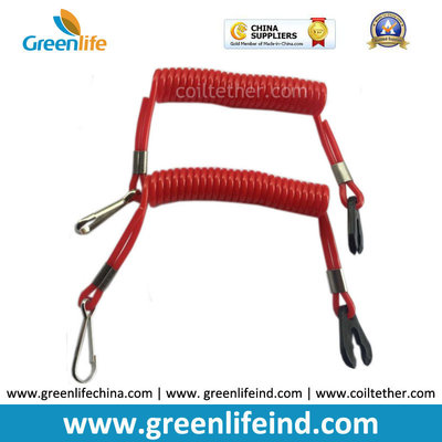 Popular Sales Solid Red Safety Durable Spiral Coil Rope Stretched 1M Outboard Motor Killcord supplier