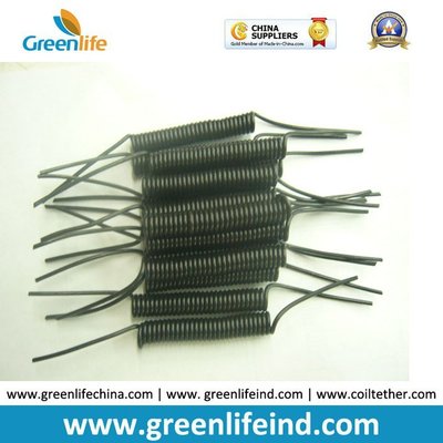 Semi-finished Black Spring Spiral Coil Cables Custom 40MM Length 50MM Lines on Ends supplier