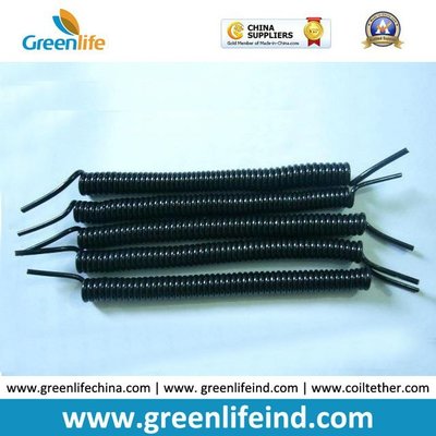 Semi-finished Black Spring Spiral Coil Cables Custom 40MM Length 50MM Lines on Ends supplier