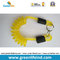 Transparent Yellow Color Strong Coiled Cable Tool Lanyard w/Split Ring 2pcs supplier