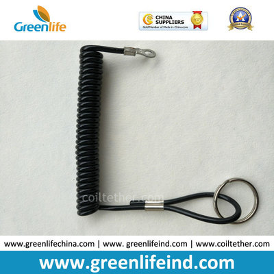 Elastic Spiral Construction Field Stopdrop Tooling Coil Lanyard Cable w/ Press-in Hook supplier