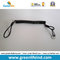 Double loops Wire Reinforced Plastic Spiral Lanyard Transparent Black Anti-theft Retainer supplier