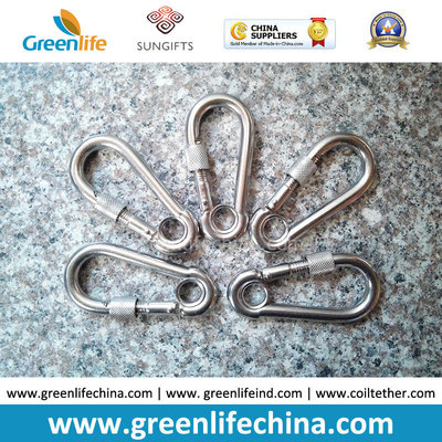 Alumium Gourd Shape Silver/Black Carabiner Hooks 6CM Length supplier